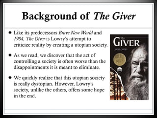 The Giver Background Info | PDF