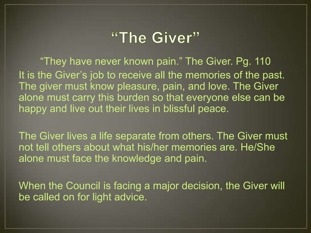 The Giver Presentation | PPTX