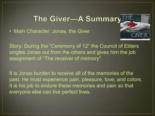 Sparknotes The Giver Chapter 1