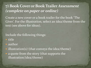 The Giver unit plan and assessment | PPTX