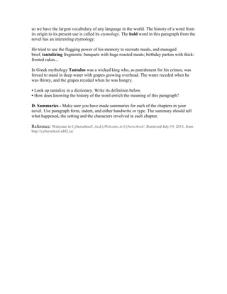 The Giver: Class Assignment | DOCX