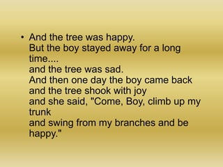 The giving tree | PPTX