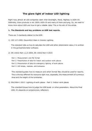 The glare light of led lighting 2017- Hendy C. | PDF