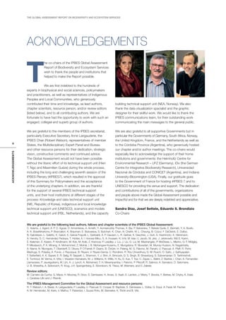 The Global Assessment Report on Biodiversity and Ecosystem Services ...