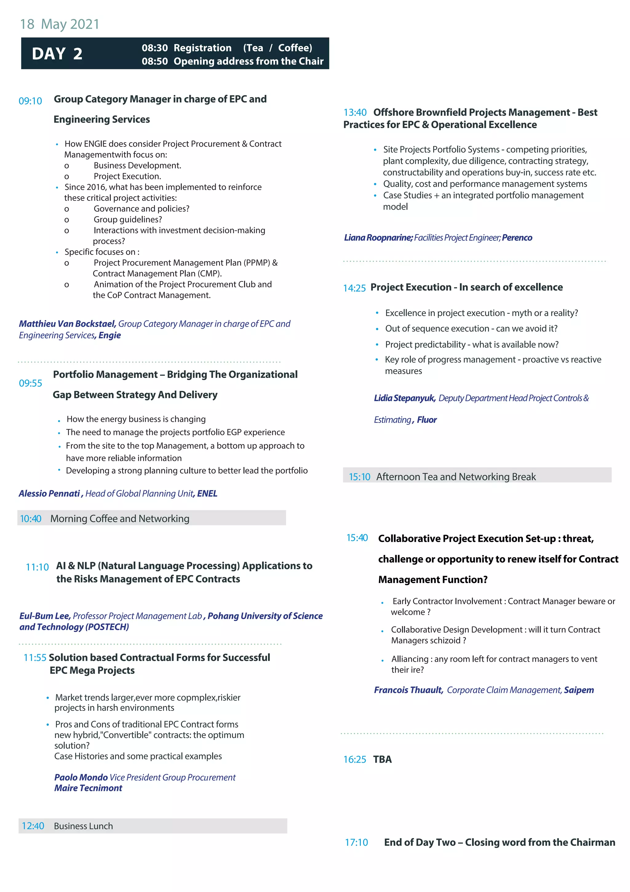 Global EPC Project Management Summit 2021 | PDF