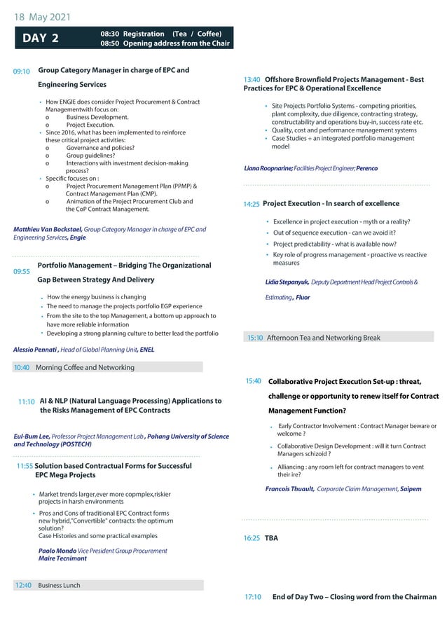 Global EPC Project Management Summit 2021 | PDF | Construction Industry ...