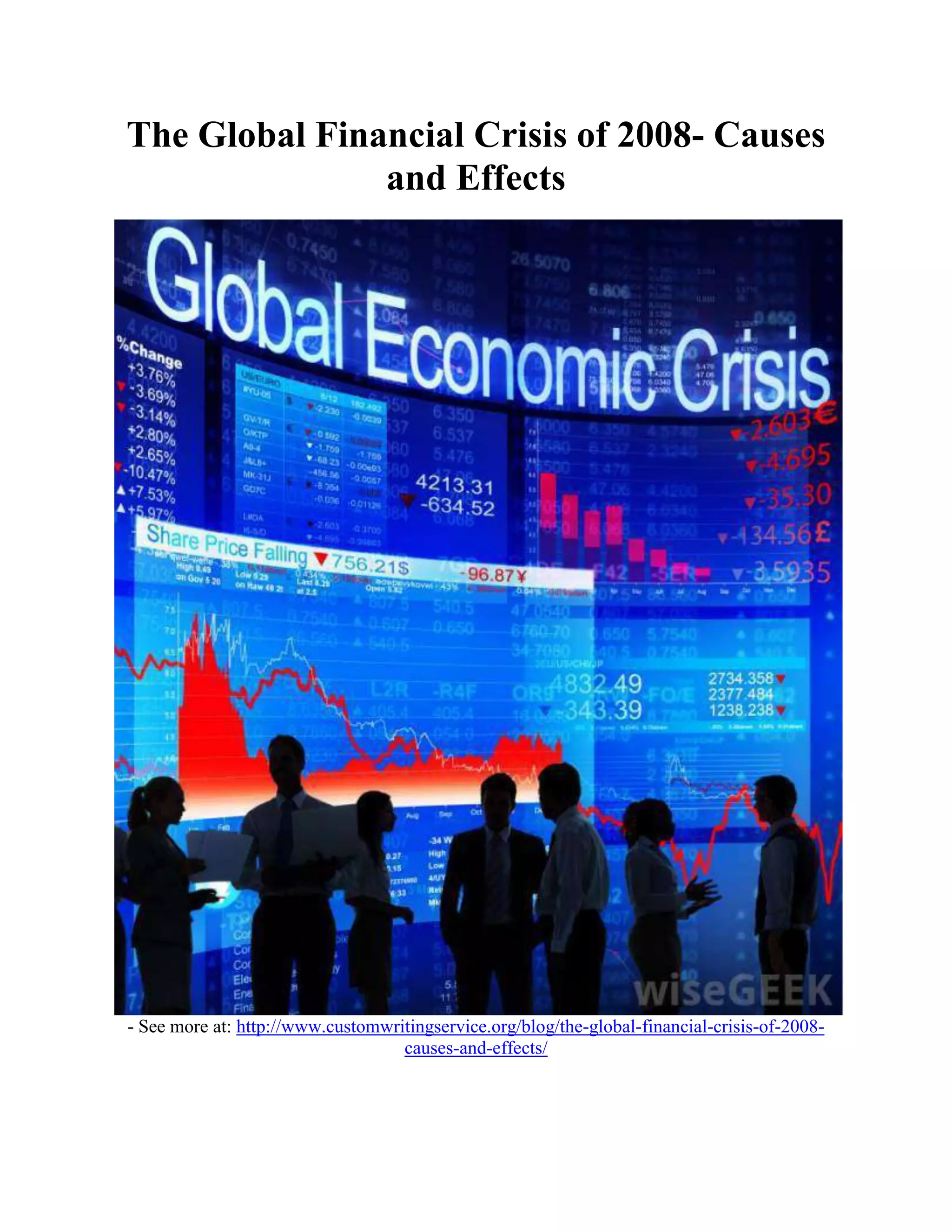 The global financial crisis of 2008 | PDF | Home Financing | Personal Debt