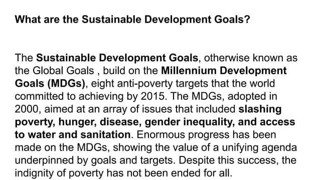 The Global Goals Presentation | PPTX