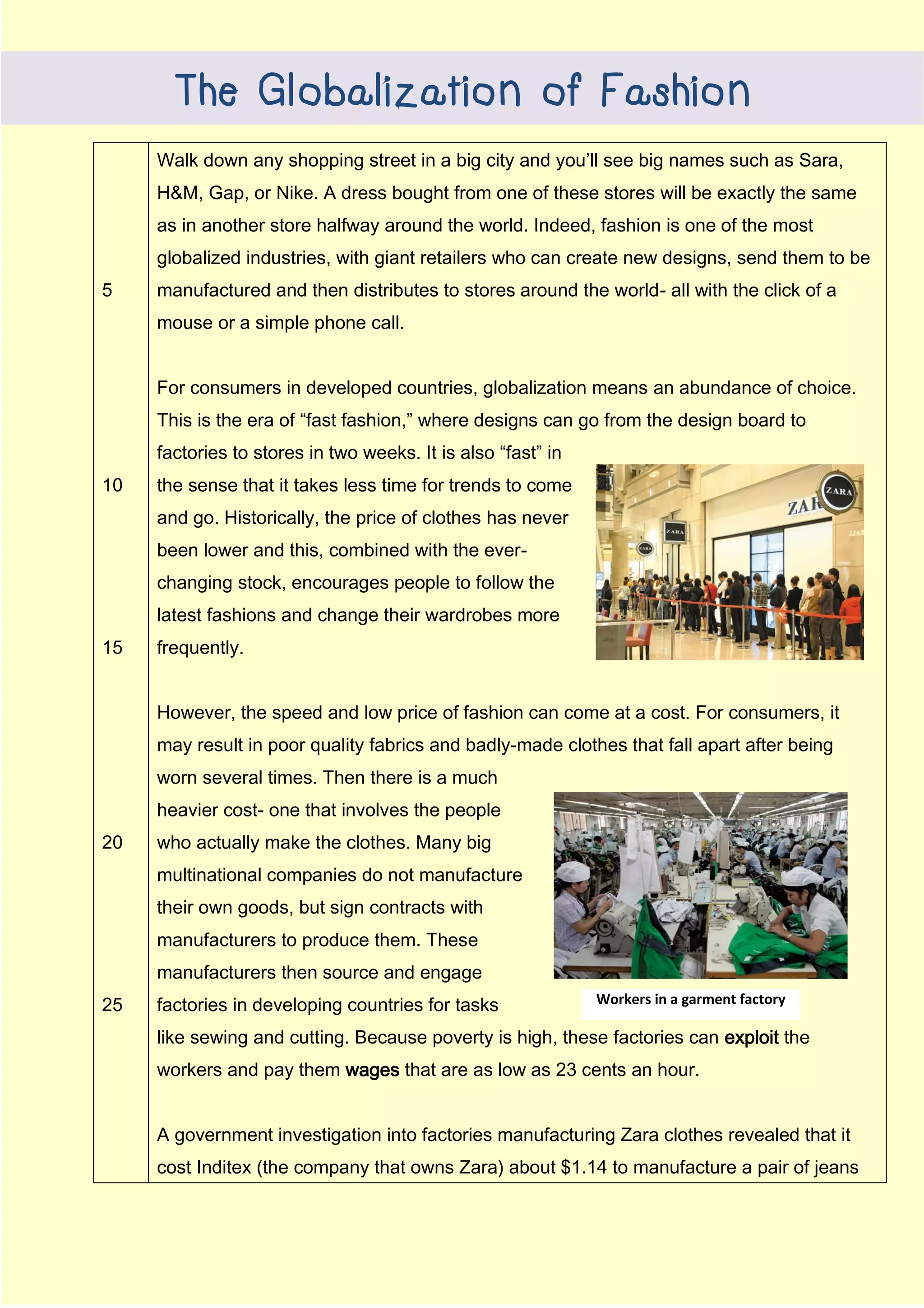 The globalization of fashion | PDF