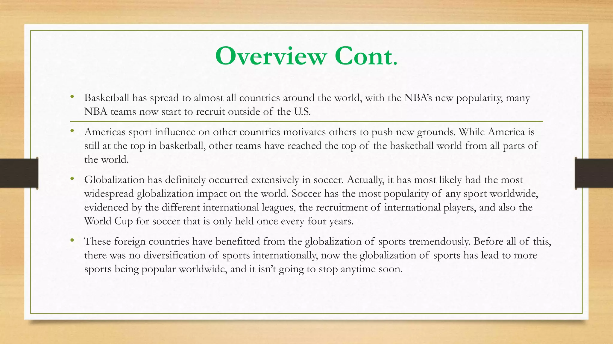 The globalization of sport | PPTX