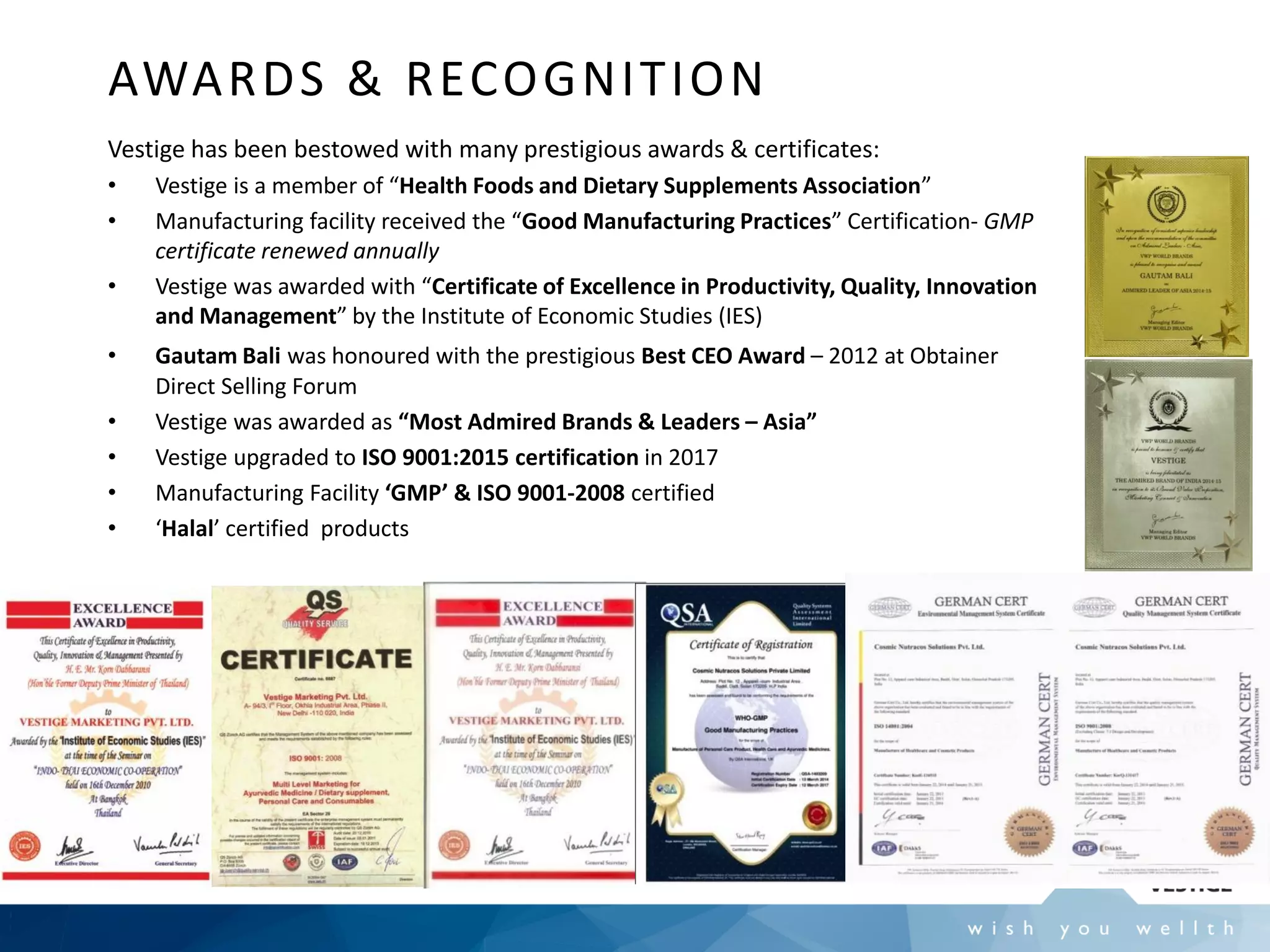 VESTIGE PLAN PRESENTATION | PDF