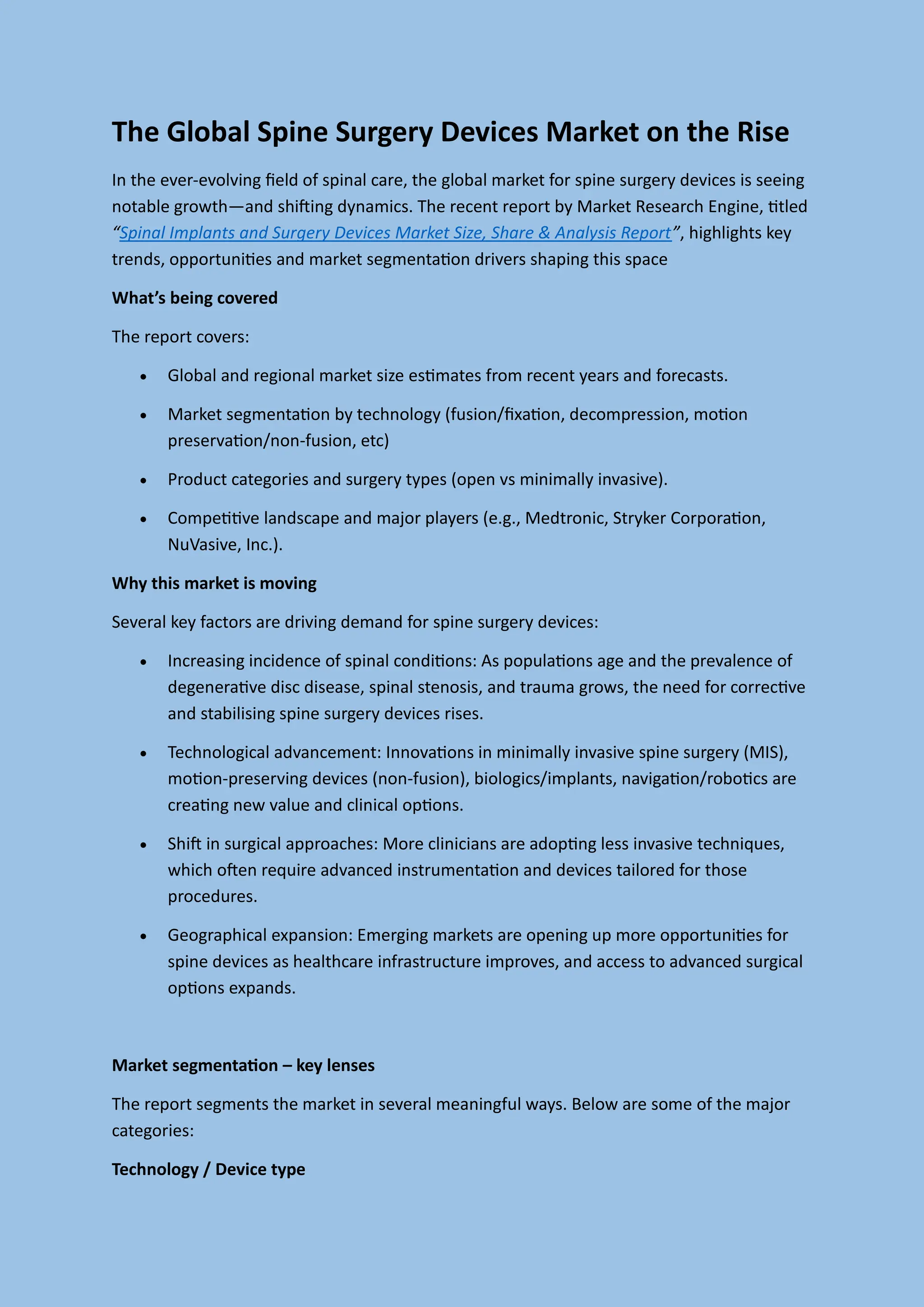The Global Spine Surgery Devices Market on the Rise.pdf