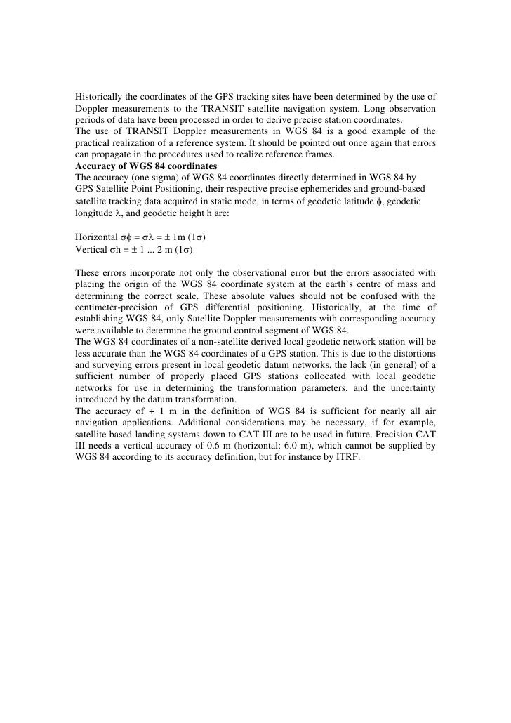 The Global Wgs 84 Coordinate