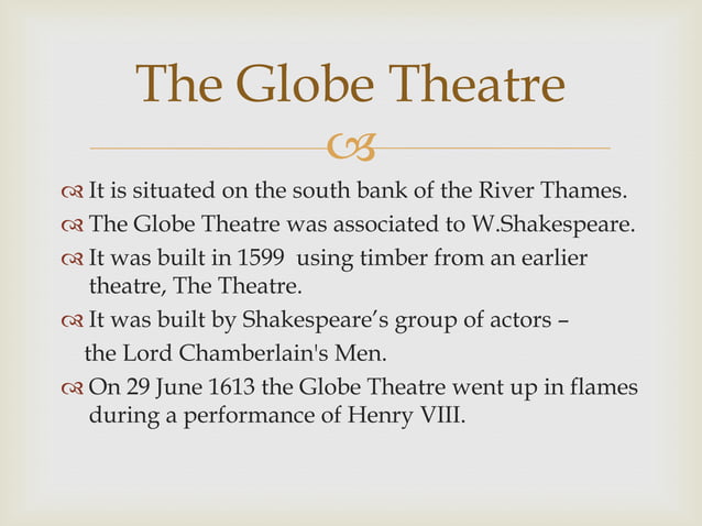 The (Shakespeare's) globe. | PPT