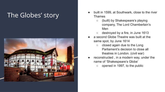 The Globe Theatre Literature [presentation | PPT