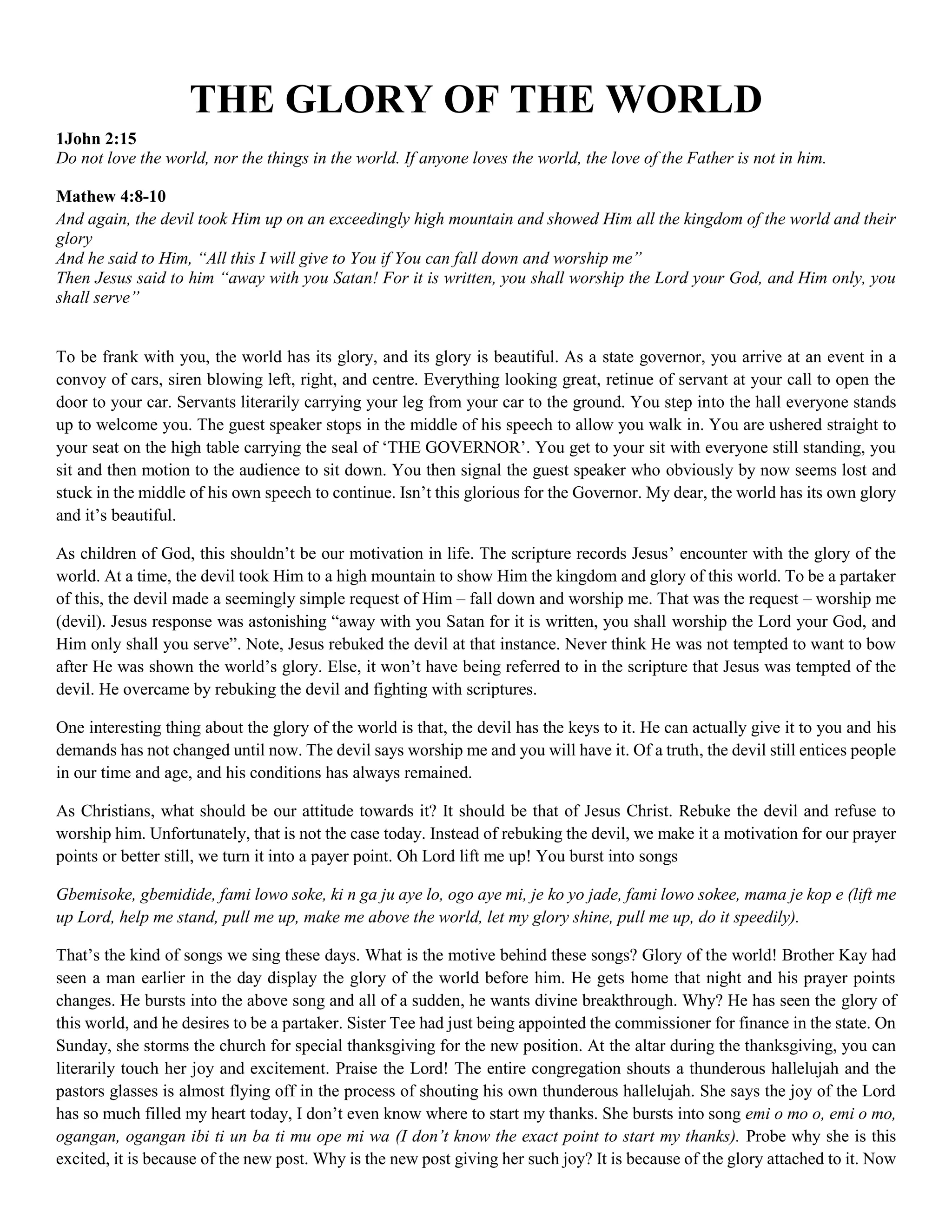 The glory of the world | PDF