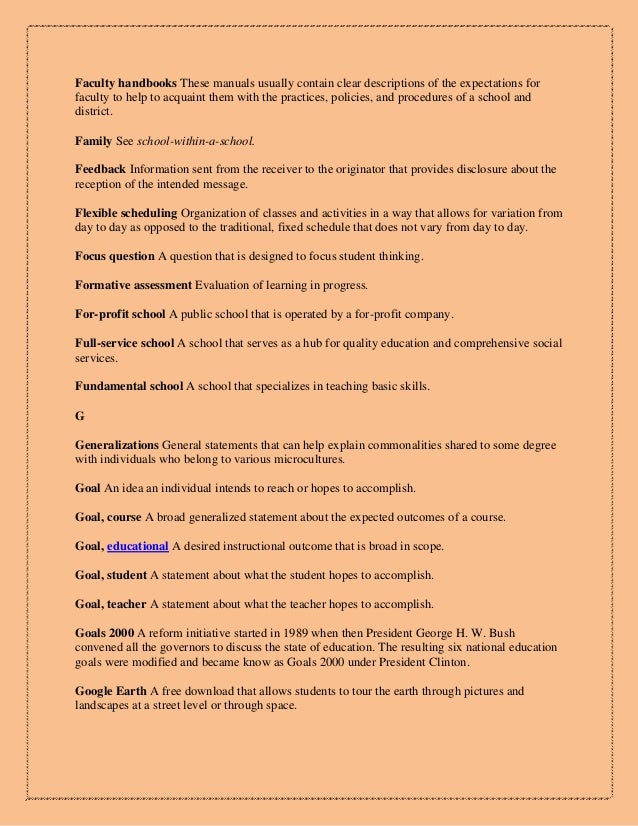 The Glossary of Higher Education | PDF