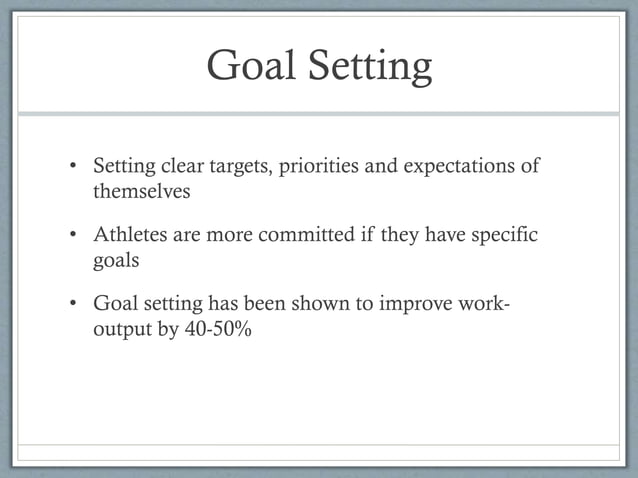 The goal setting process | PPT