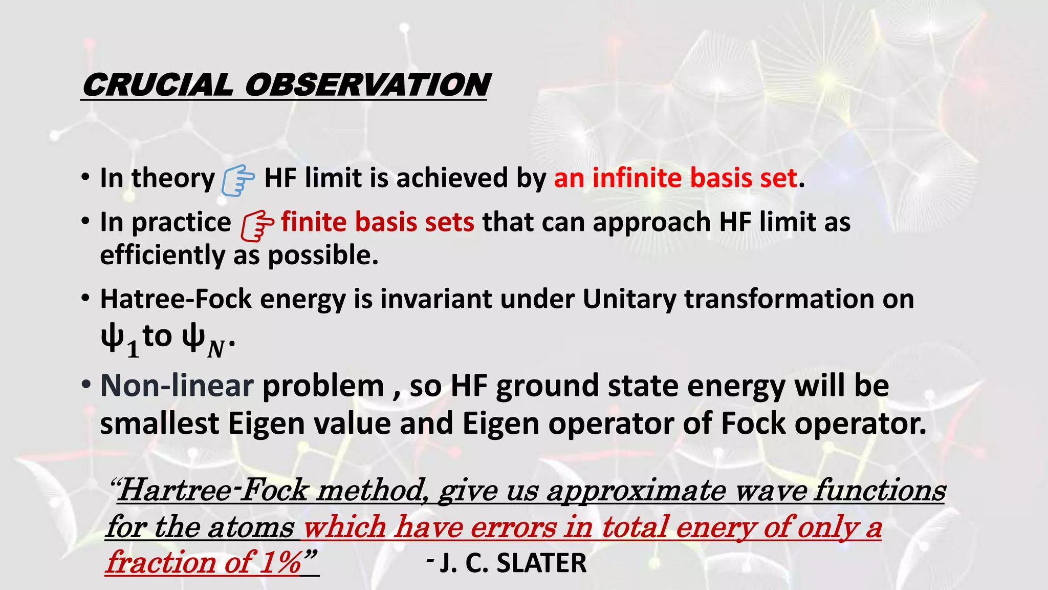 THE HARTREE FOCK METHOD | PPTX