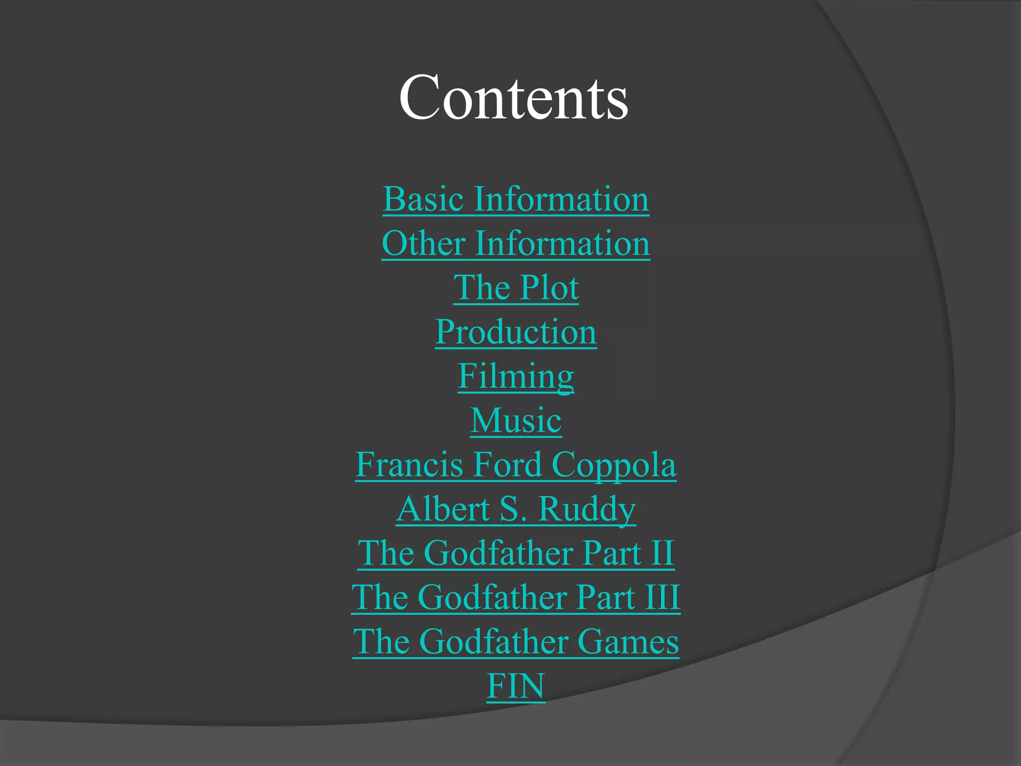 The godfather part i presentation | PPTX