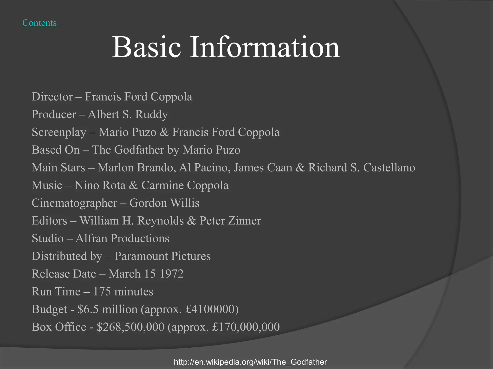 The godfather part i presentation | PPTX