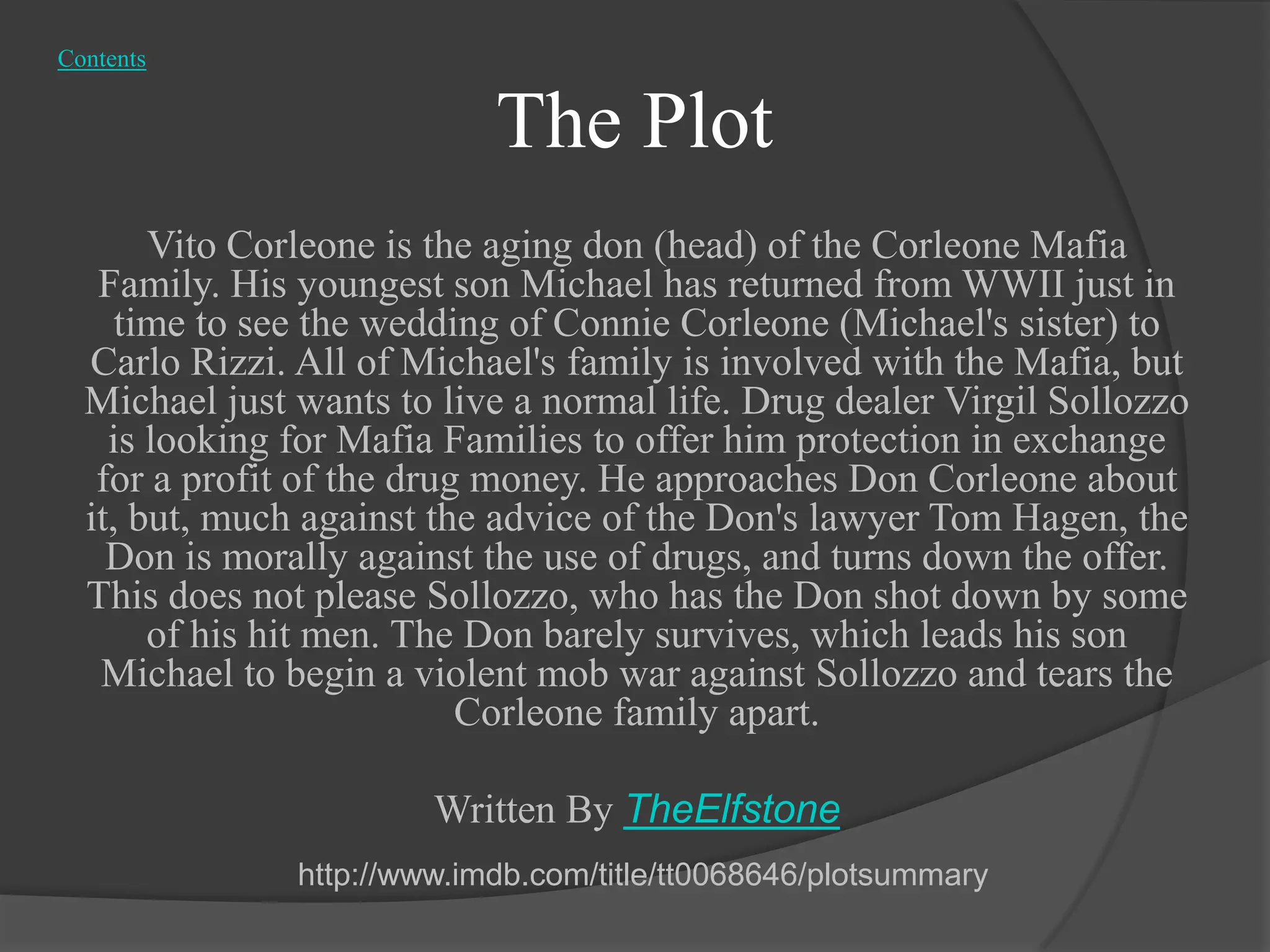 The godfather part i presentation | PPTX