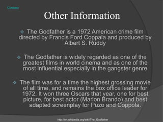 The godfather part i presentation | PPTX