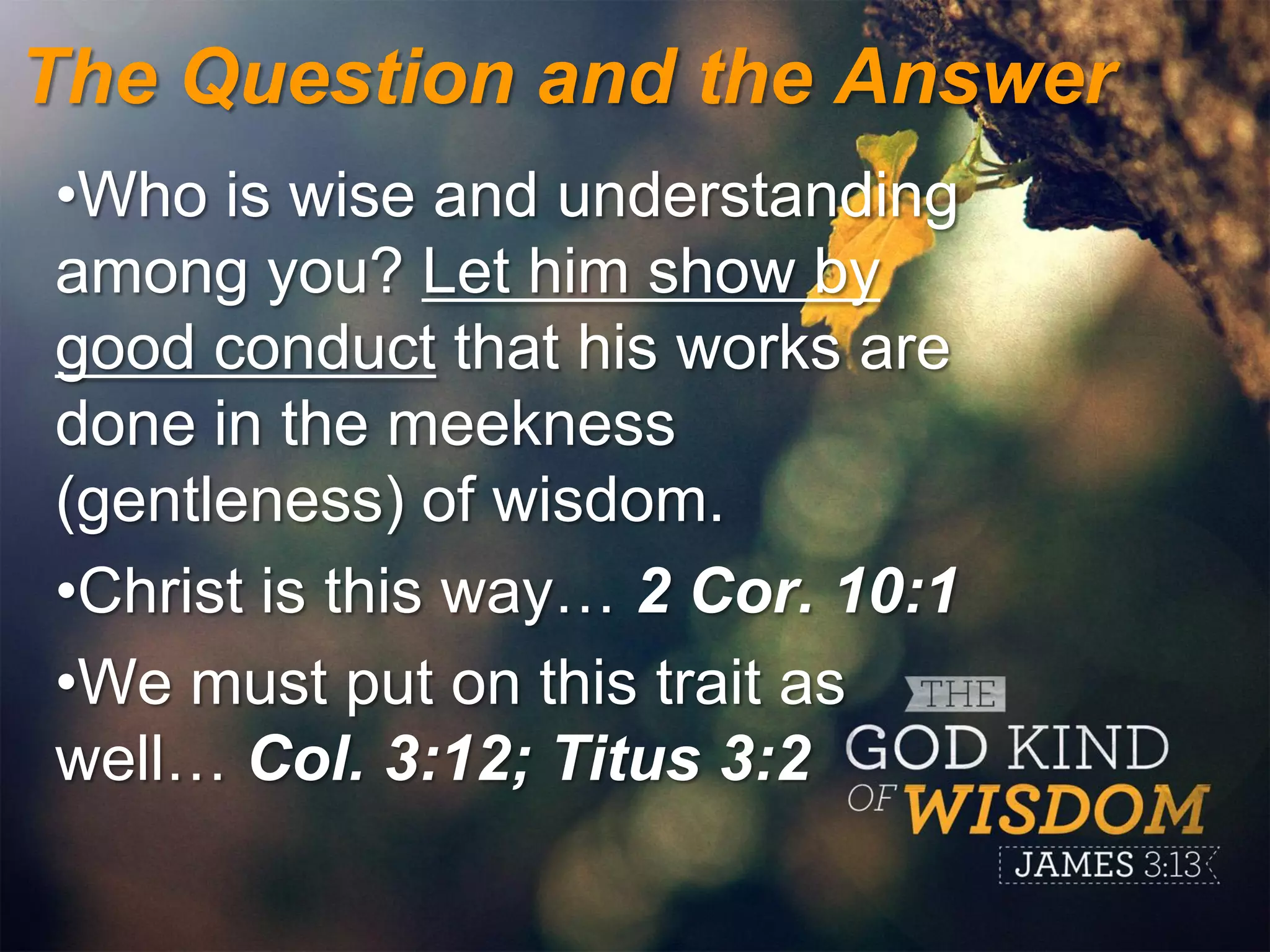 The God Kind of Wisdom | PPT