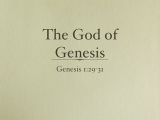 The God of Genesis | PDF