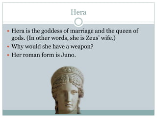 The gods and goddesses of olympus | PPTX