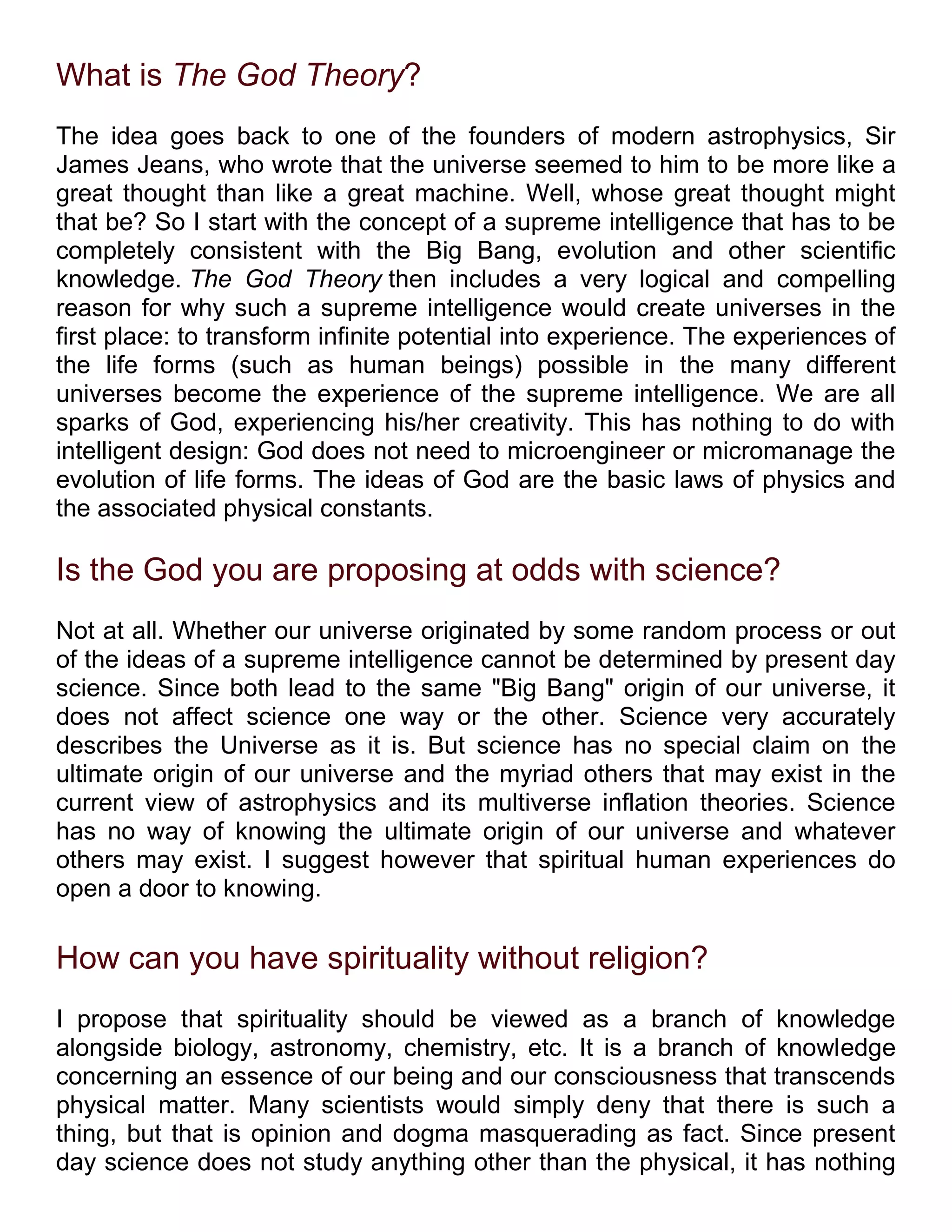 The god theory | DOCX