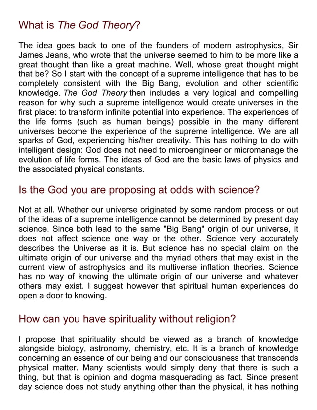 The god theory | DOCX