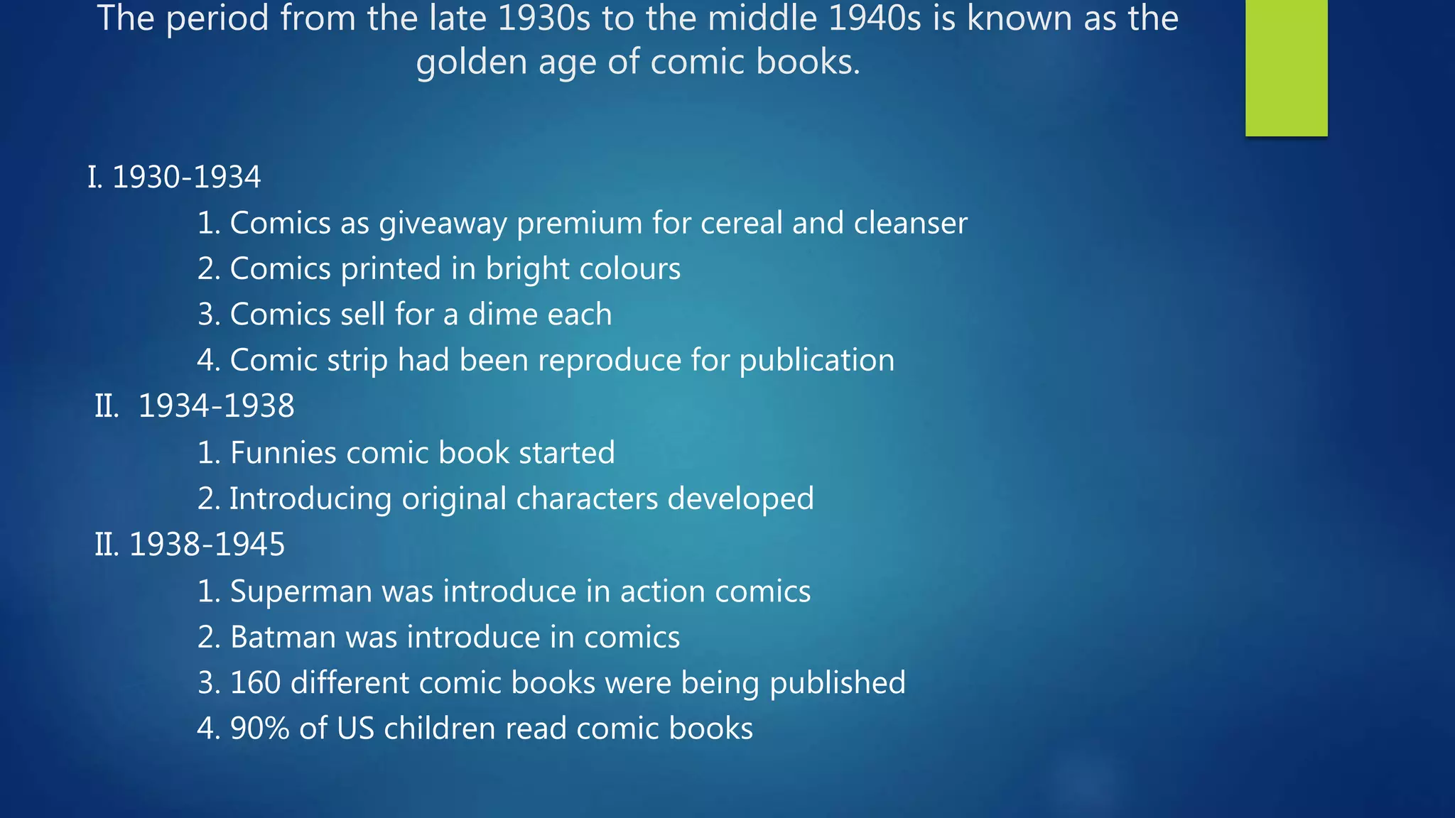 The golden age of comics | PPTX