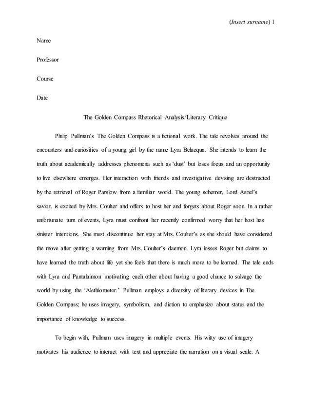 The golden compass rhetorical analysis (1) | DOCX | Christianity ...