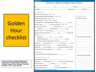 The golden hour of neonatology - by dr sonali mhatre | PPTX