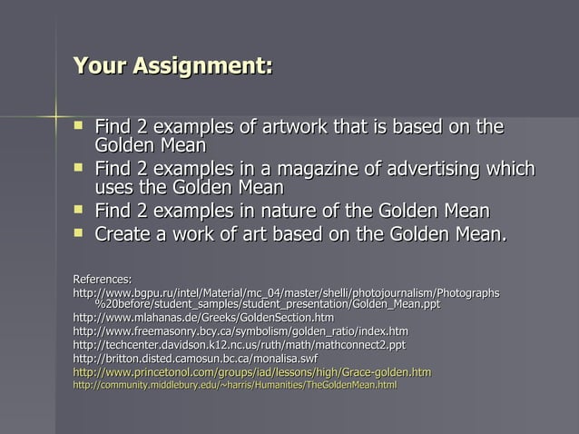 The Golden Mean | PPT | Science