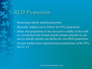The golden proportion in esthetic treatment planning/ dental courses | PPT
