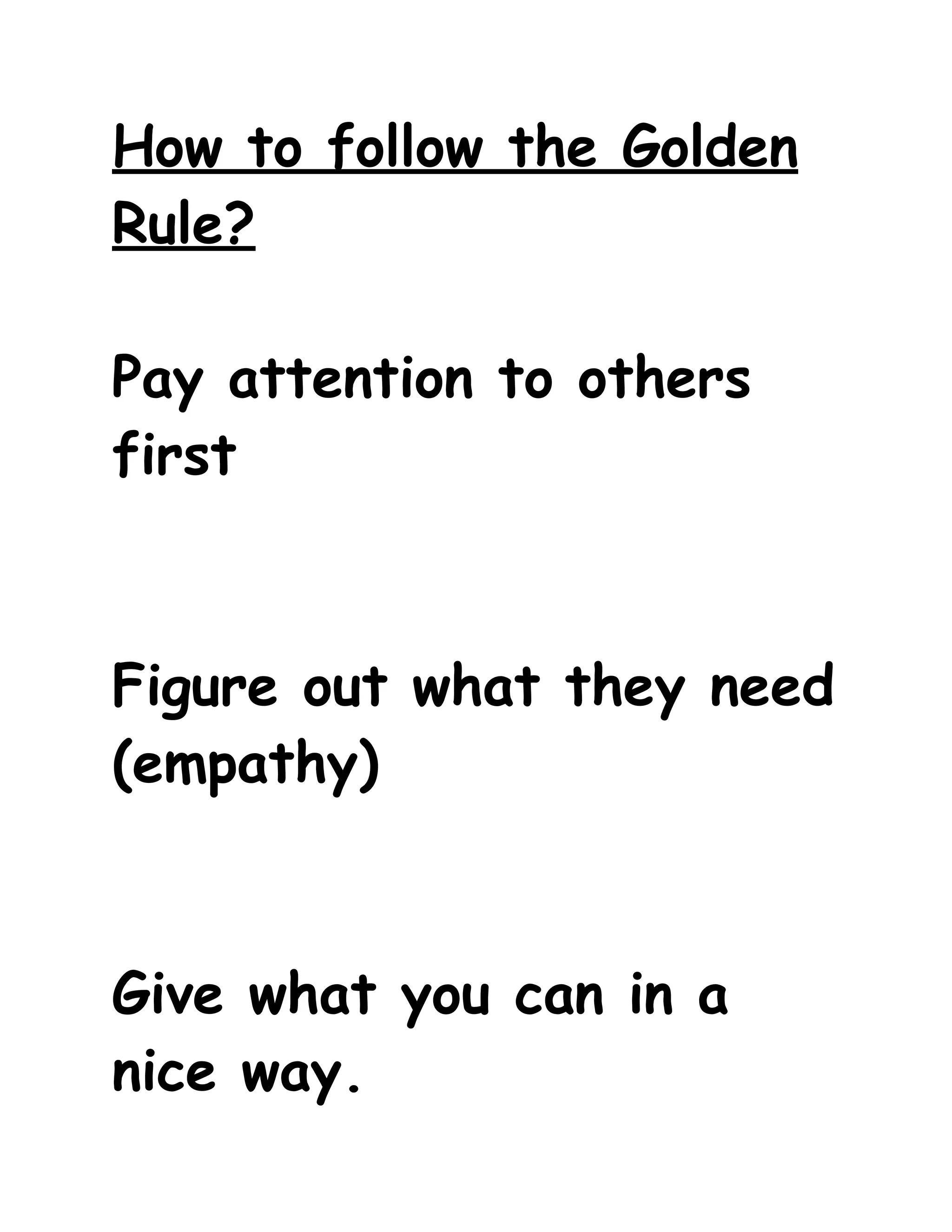 The golden rule lesson for Elementary School | PDF