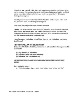 The golden rule lesson for Elementary School | PDF