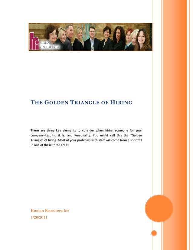 The golden triangle of hiring | PDF | Human Resources | Business