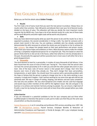 The golden triangle of hiring | PDF