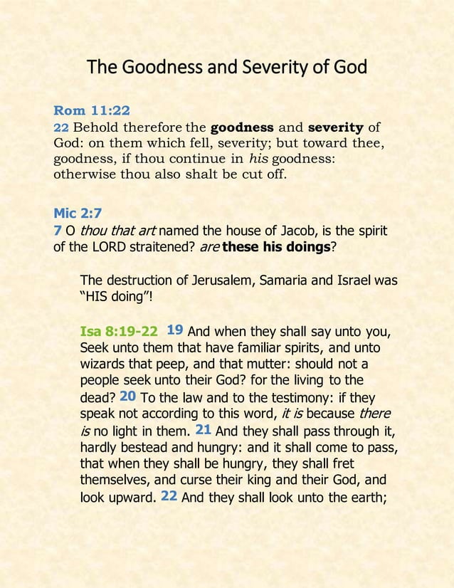 The Goodness and Severity of God | PDF