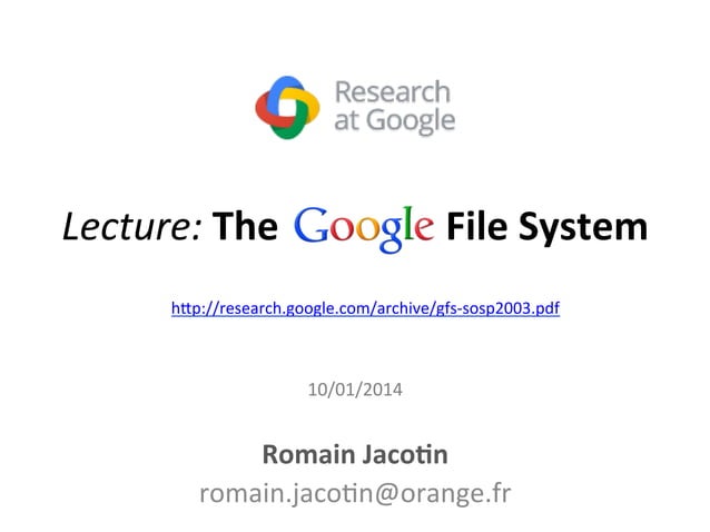 The Google File System (GFS) | PDF | Operating Systems | Computer Software and Applications