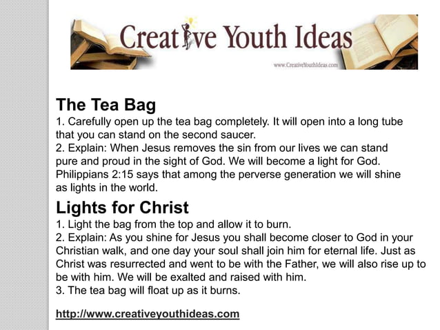 Object Lessons - The gospel according to a tea bag | PPTX
