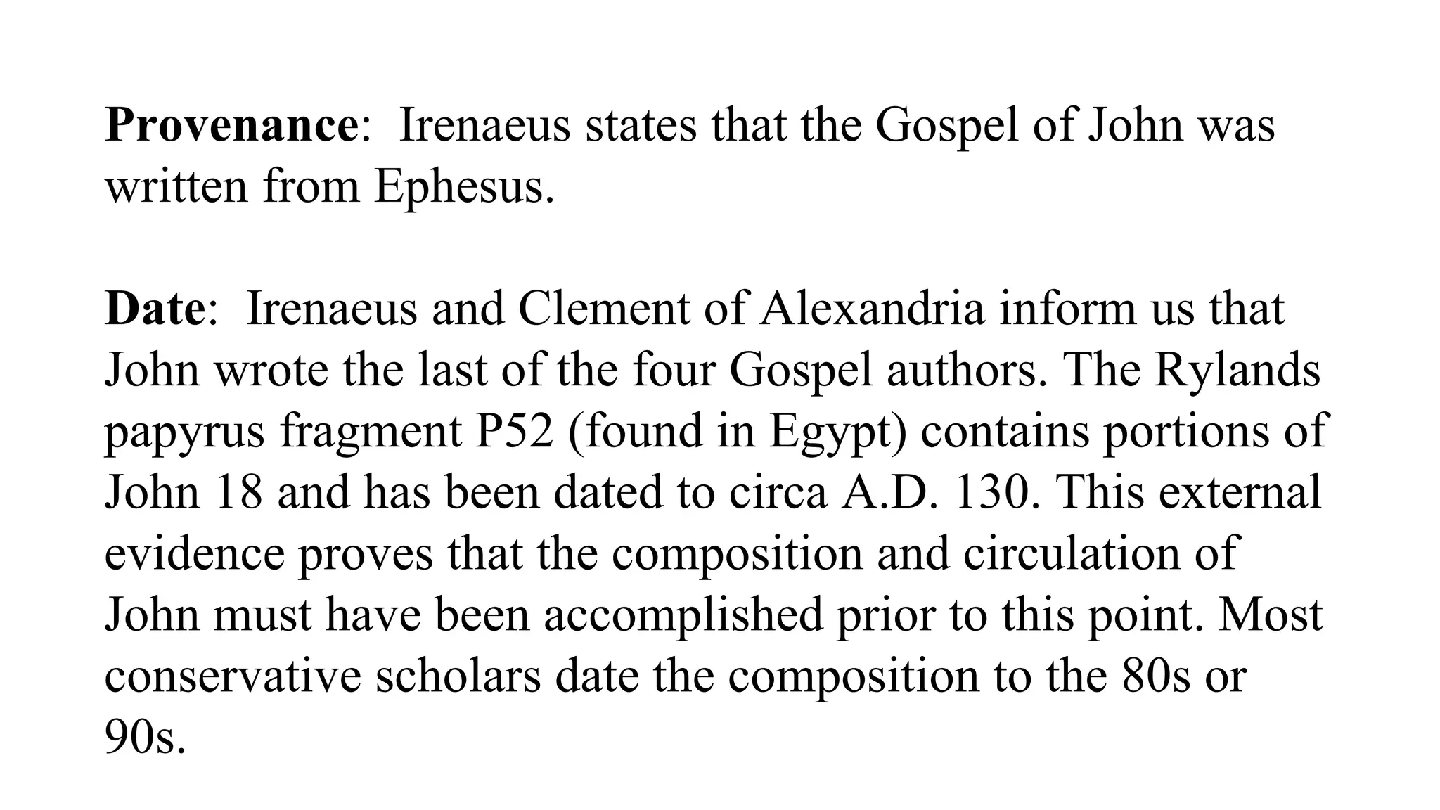 The Gospel of John: EUCON MAT Lecturepptx | PPTX