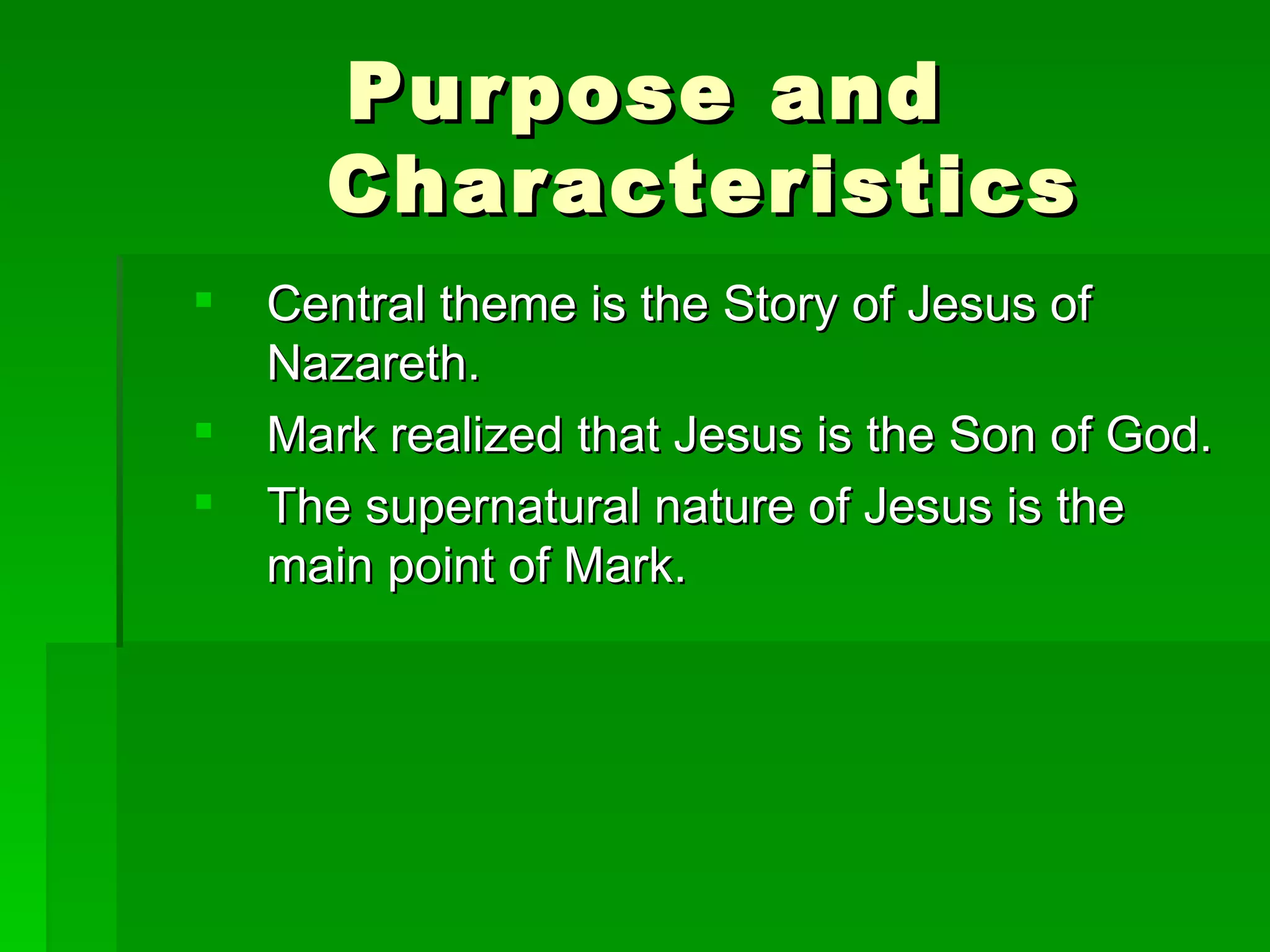 The Gospel Of Mark | PPT