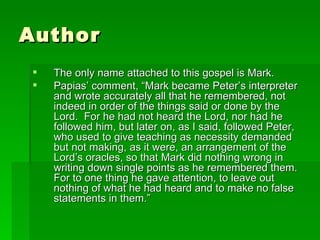 The Gospel Of Mark | PPT