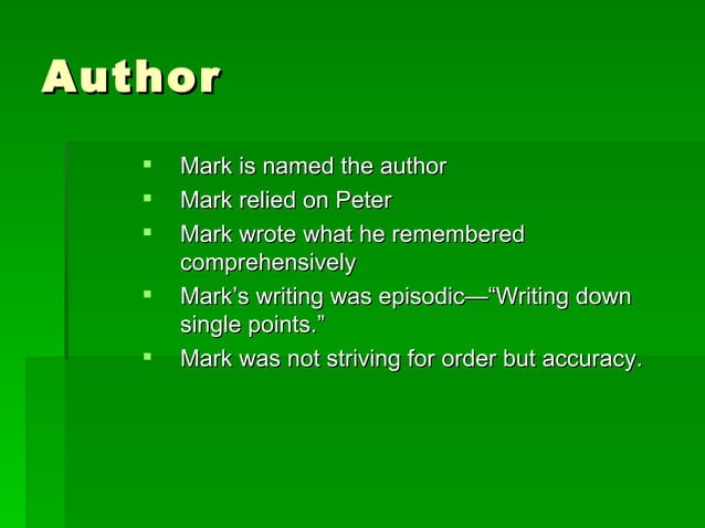 The Gospel Of Mark | PPT