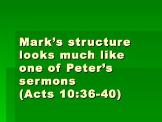 The Gospel Of Mark | PPT