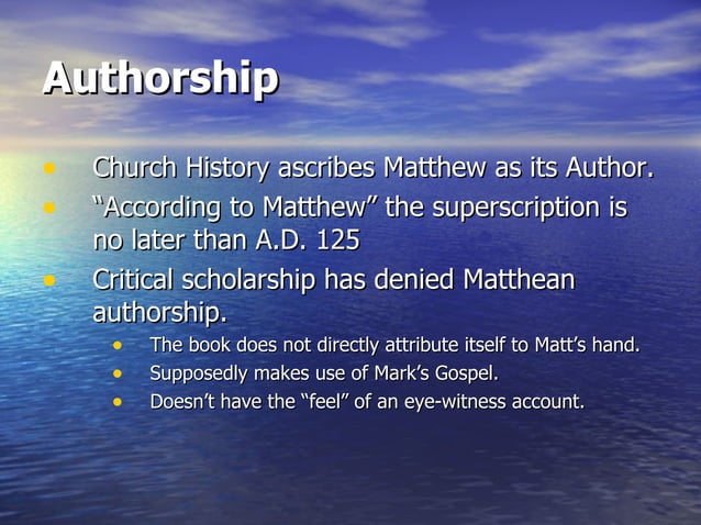 The Gospel Of Matthew | PPT | Christianity | Religion & Spirituality